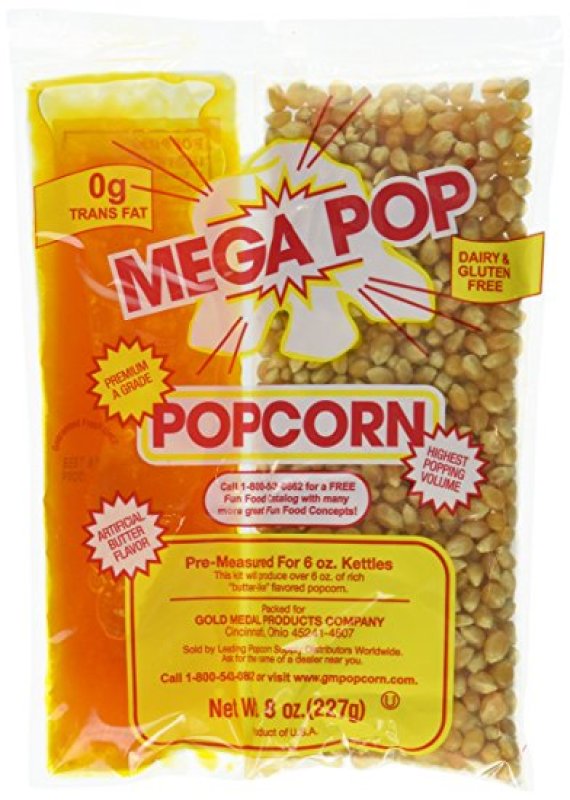 Mega Pop Popcorn Kit 6 oz Gold Medal